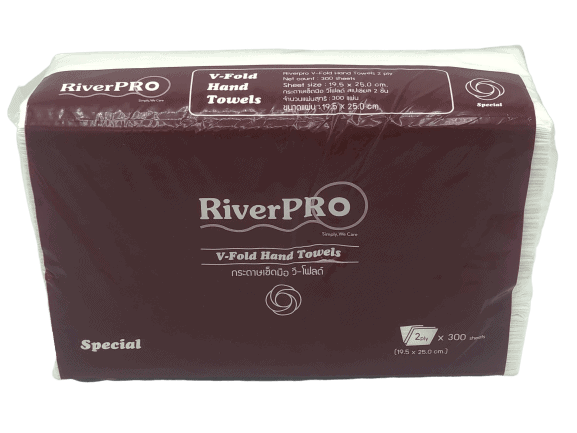กระดาษเช็ดมือ RiverPRO V-Fold สีน้ำตาล ราคาถูก | Persisco